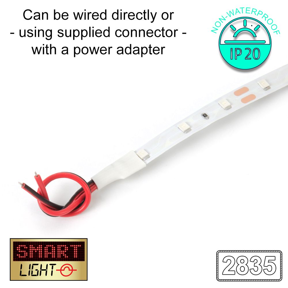 12V/5M SMD 2835 5MM IP20 Non-Waterproof Thin 5mm Strip 600 LED (120LED/M) - COOL WHITE